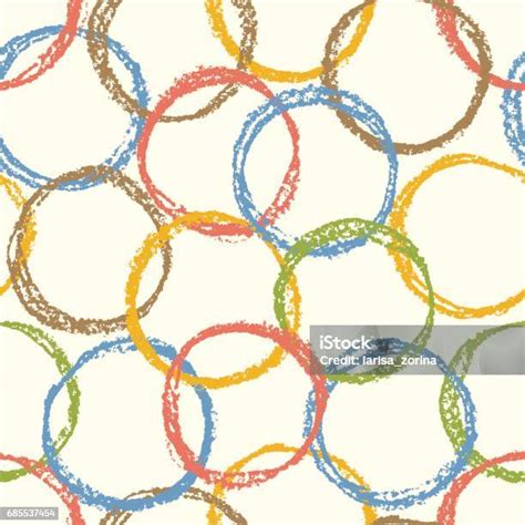 다채로운 둥근 형태와 완벽 한 패턴입니다 파란색 빨간색 녹색 분홍색 노란색 색상으로 동그라미 그림을 반복 합니다 배경 주제에 대한 스톡 벡터 아트 및 기타 이미지 Istock