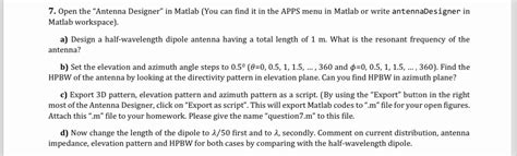 Solved Open The Antenna Designer In ﻿matlab You ﻿can Find