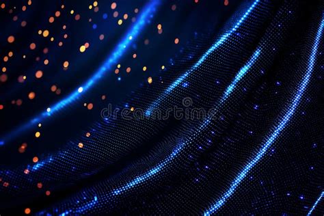 Dynamic Blue Waves With Glowing Particles Create Mesmerizing Abstract Background Interplay Of