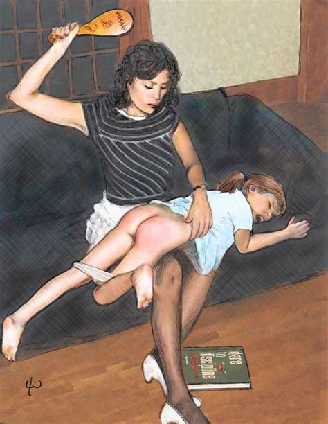 Girl Spanking Art Cumception