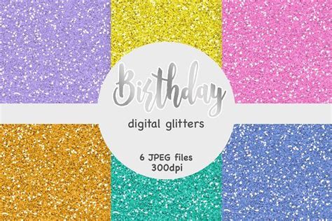 Birthday Glitter Texture Sparkle Digital Paper Bright Glitter