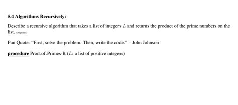 Solved 54 Algorithms Recursively Describe A Recursive