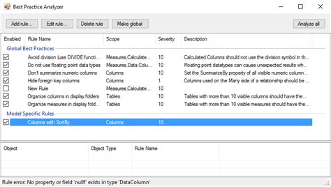 Best Practice Analyzer Exception Issue · Issue 97 · Tabulareditor