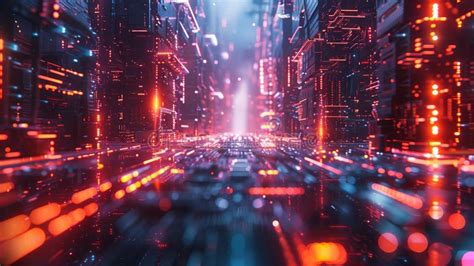Abstract Futuristic City Background Stock Illustration Illustration