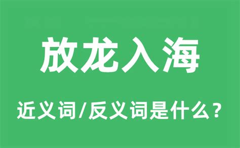 放龙入海的近义词和反义词是什么 放龙入海是什么意思 学习力