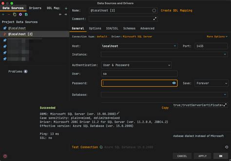 Intellij Reportedbyuser Unable To Create Non Azure Sql Server Database Connection When Azure