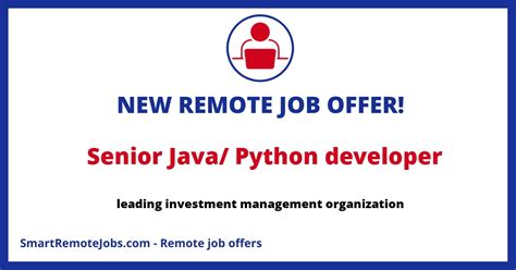 Senior Java Python Developer Leading Investment Management