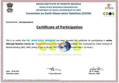 Geoprocessing Python Remotesensing Isro Iirs Ceos