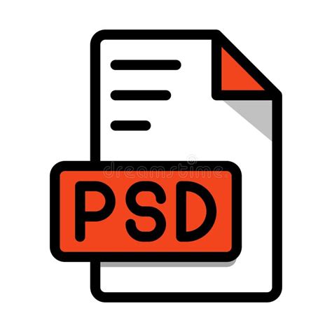 Psd File Format Icon Type File Editable Bold Outline With Color Fill Design Icons Stock Vector