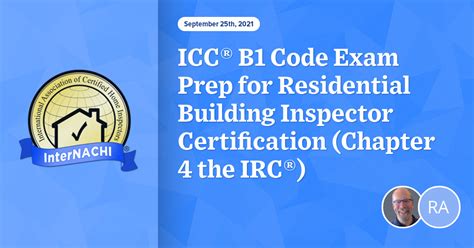 Icc® B1 Code Exam Prep For Residential Building Inspector Certification Chapter 4 The Irc