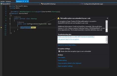 Could Not Load File Or Assembly Microsoft Owin Version 2 1