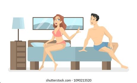 Sexual Problems Bed Man Woman Arguing Stock Vector Royalty Free 1090213520 Shutterstock
