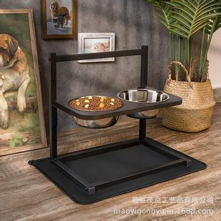 木制猫碗架可调节高度式猫碗增高架宠物食碗架简易木制宠物碗架 阿里巴巴