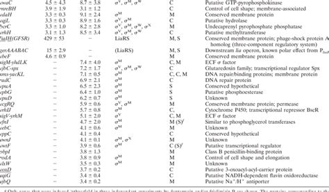 Marker Genes Induced By Daptomycin Andor Friulimicin B Genes A