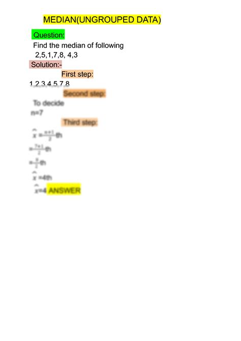 SOLUTION Median Ungrouped Data Solved Statistics Xii Studypool