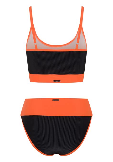 Bustier Bikini Set Mit Kontrast Struktur Und Highwaist Hose Chiemsee