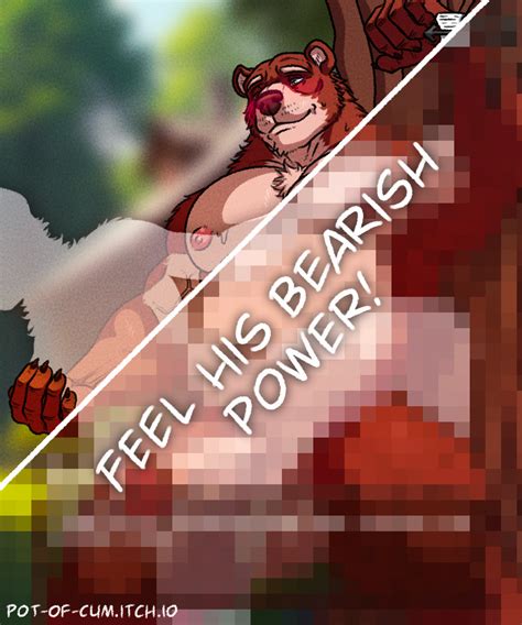 Bear In The Forest By Pot Of Cum