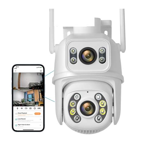 Security Camera， 8mp 4k Ptz Camera Dual Lens With Dual Screen Ai Human Detect Auto Tracking