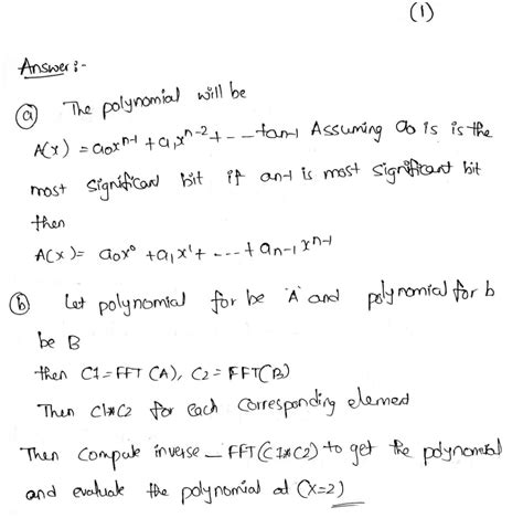 Solved Problem 1 Integer Multiplication Using Fft A Given An N