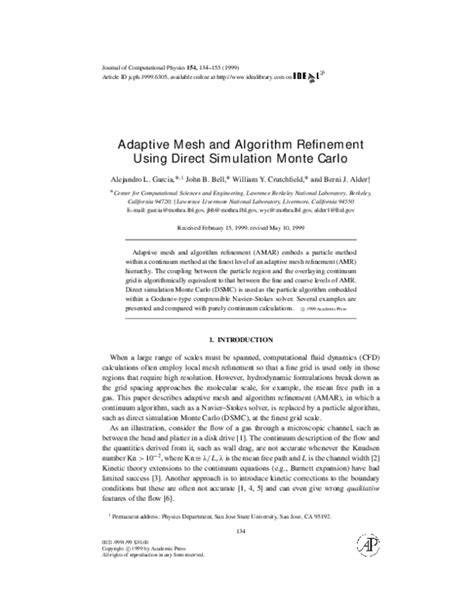 pdf adaptive mesh and algorithm refinement using direct simulation