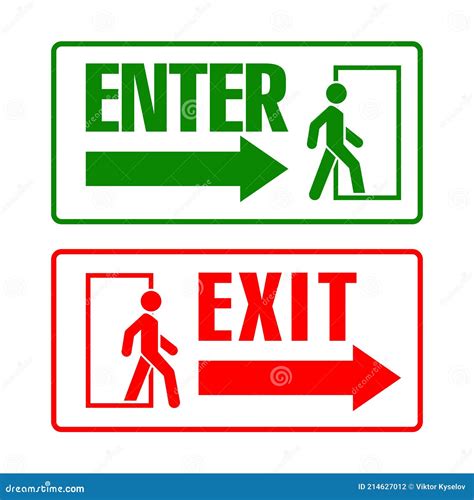 Entry And Exit Sign Stock Vector Illustration Of Emergency 214627012