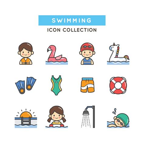 Set Of Swimming Icons 2743622 Vector Art At Vecteezy