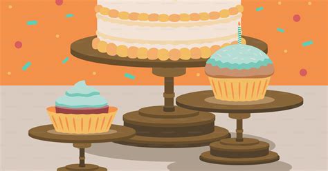 케이크와 컵케이크가 들어있는 생일 카드 벡터 Unsplash의 생일 이미지