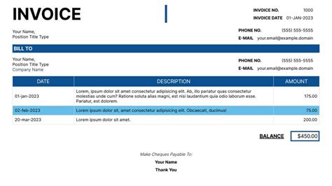 First Pen Invoice Template