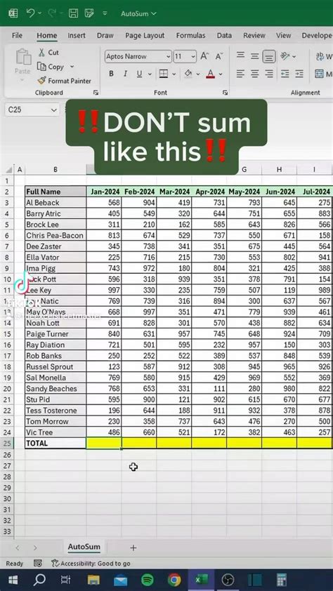 Excel Autosum Spreadsheet Magic In 2025 Excel Spreadsheets Templates