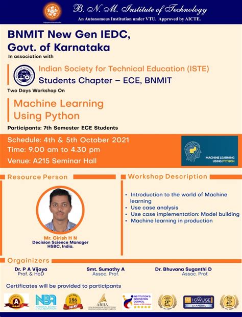 Two Days Workshop On Machine Learning Using Python