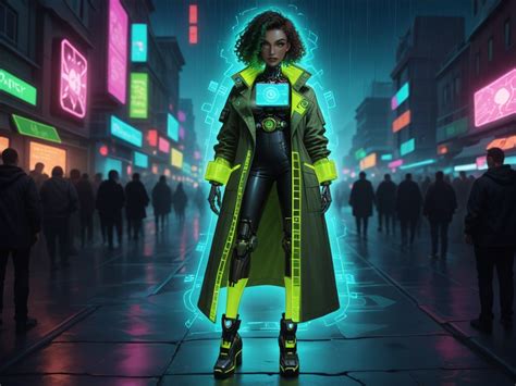 Holograms Green Hair Cybernetic Hacker AI Gay Porn