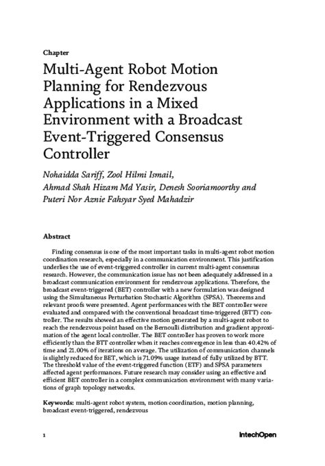 Pdf Multi Agent Robot Motion Planning For Rendezvous Applications In