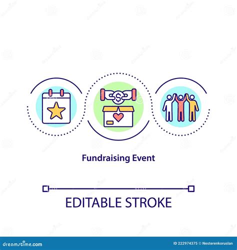 Fundraising Event Concept Icon Stock Vector Illustration Of Contribution Support 222974375
