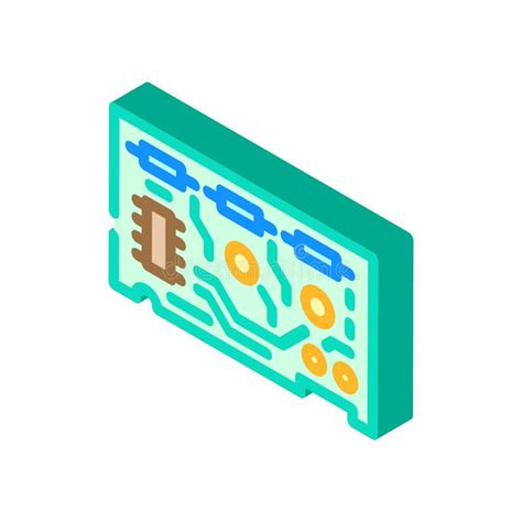 Circuit Board Ai Integration Isometric Icon Vector Illustration Stock Vector Illustration Of