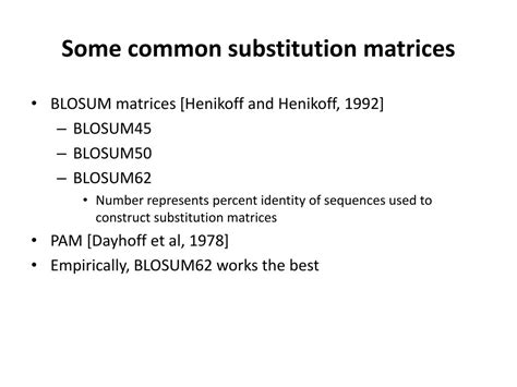 ppt scores and substitution matrices in sequence alignment powerpoint