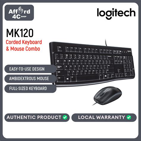 Logitech Desktop Mk120 Usb Keyboard And Mouse Combo