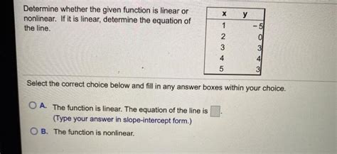 Solved х Determine Whether The Given Function Is Linear Or