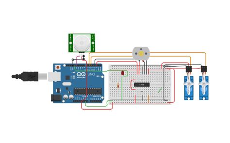 Circuit Design Arduino Led Blink Motor Driver And Servo Tinkercad
