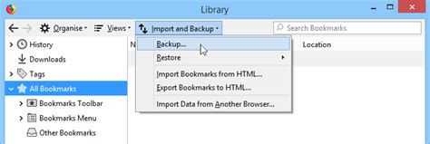 Restore Bookmarks From Backup Or Move Them To Another Computer Firefox Help