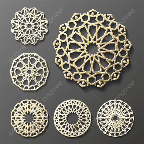 Islamic 3d Pattern Set With Arabic Symbols Muslim Design Islam Vector Muslim Design Islam Png