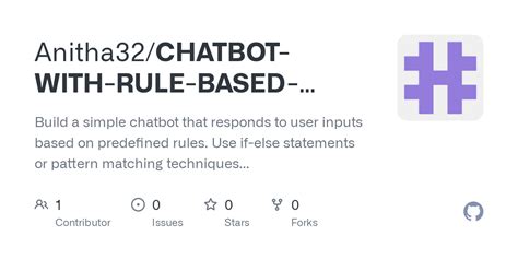 GitHub Anitha CHATBOT WITH RULE BASED RESPONSES Build A Simple Chatbot That Responds To