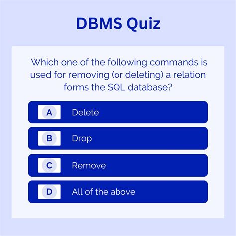 Dbms Quiz Challenge Remove Or Delete A Relation Tpoint Tech Posted On The Topic Linkedin
