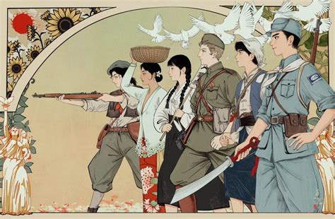 더쿠 외국인이 그린 파시스트 전쟁에서 승리한 80주년 축하 일러스트 한국포함