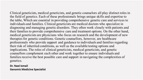 Dr Nael Ismail On Linkedin Clinicalgenetics Healthcare Genetics Genetictesting Genomics…