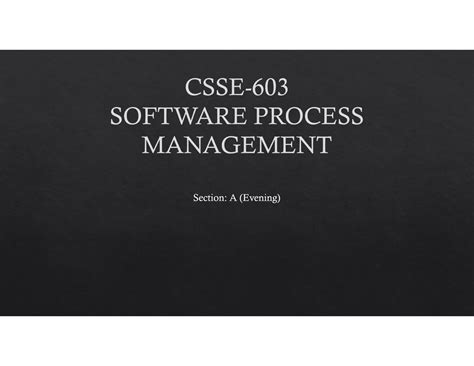 Lecture 1 Software Process Management Defining Steps To Perform Any