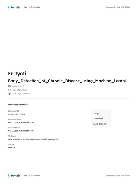 Early Detection Of Chronic Disease Using Machine Learning Pdf Machine Learning Support