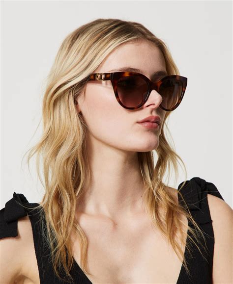 Tortoise Cat Eye Sunglasses Woman Patterned Twinset Milano