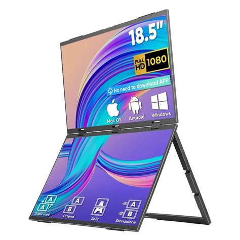 Portable Screen S Inch FHD Dual Screen Frameless Adjustable Stand