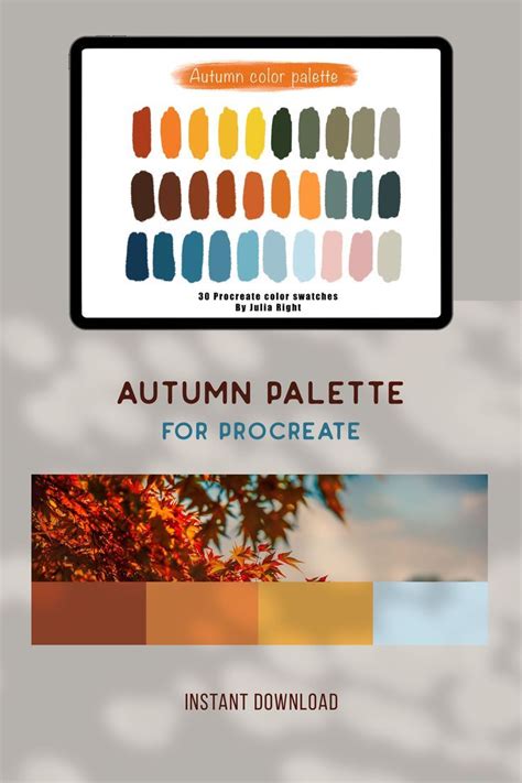 30 Autumn Color Swatches For Procreate Pumpkin Colors Etsy