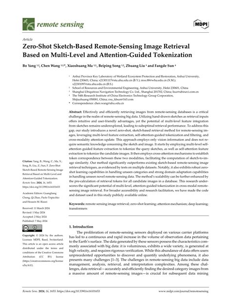 PDF Zero Shot Sketch Based Remote Sensing Image Retrieval Based On Multi Level And Attention